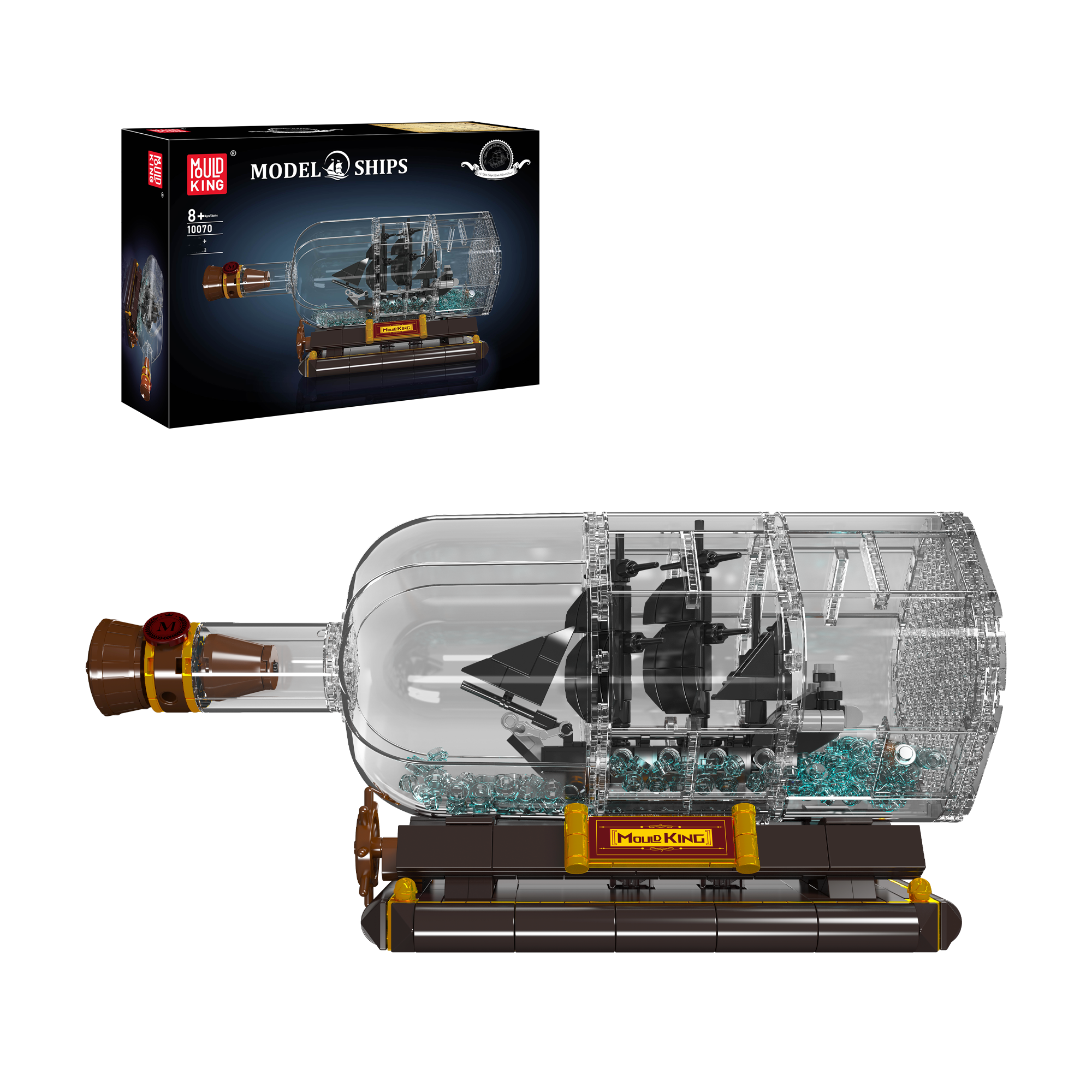 Mould King 10070S Ship-In-a-Bottle Model Building Set | 822 Pcs – Mould ...
