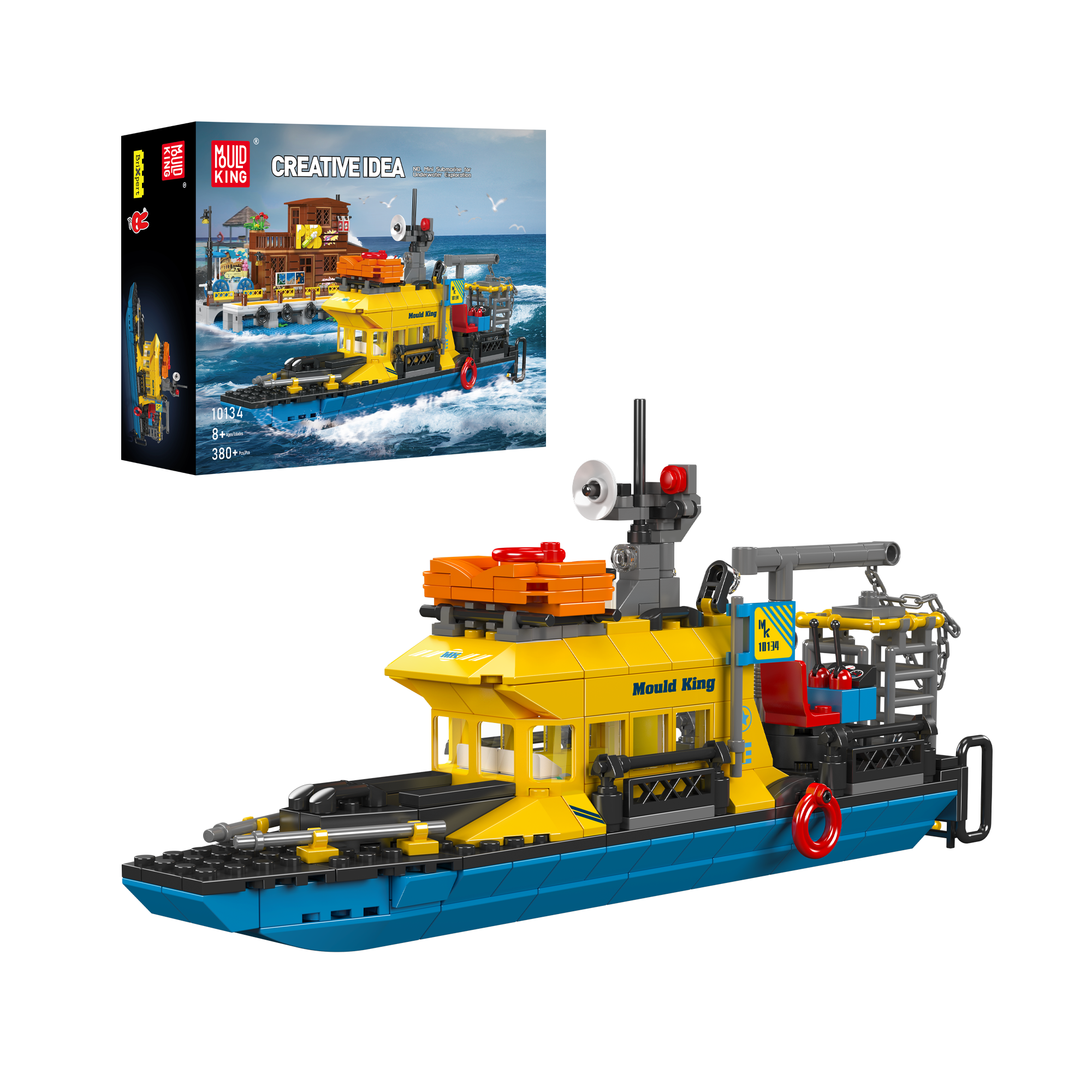 Mould King 10134 Mini Underwater Exploration Ship Building Set | 380 P ...