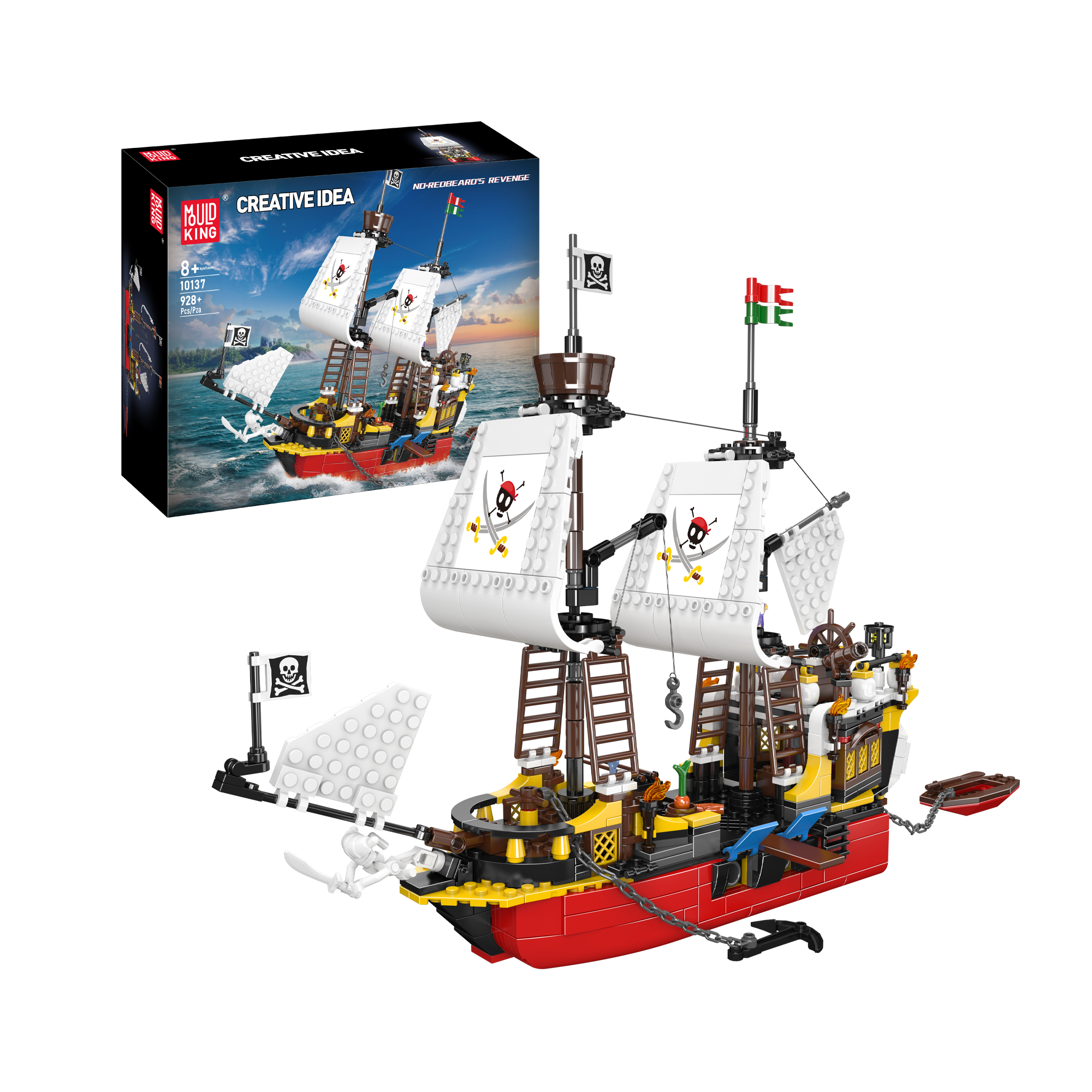 Mould King 10137 Redbeard’s Revenge Ship Model Building Set | 928 Pcs ...