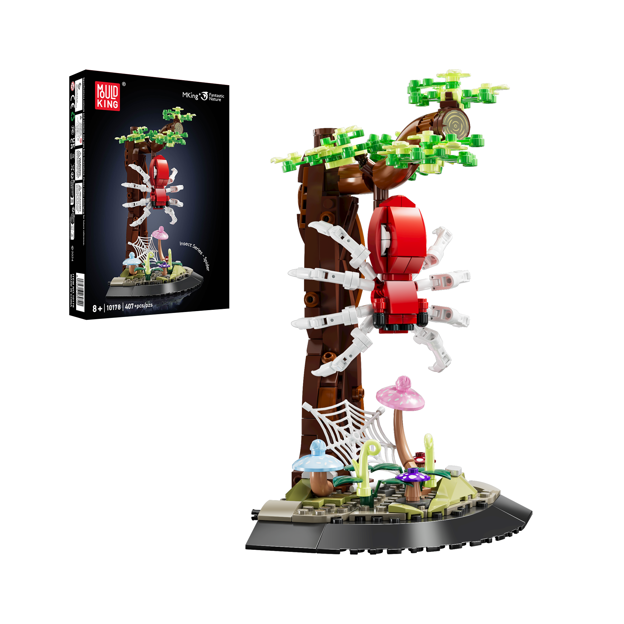 Mould King 10178 Creative Insect Spider on the Web Series Building Set ...