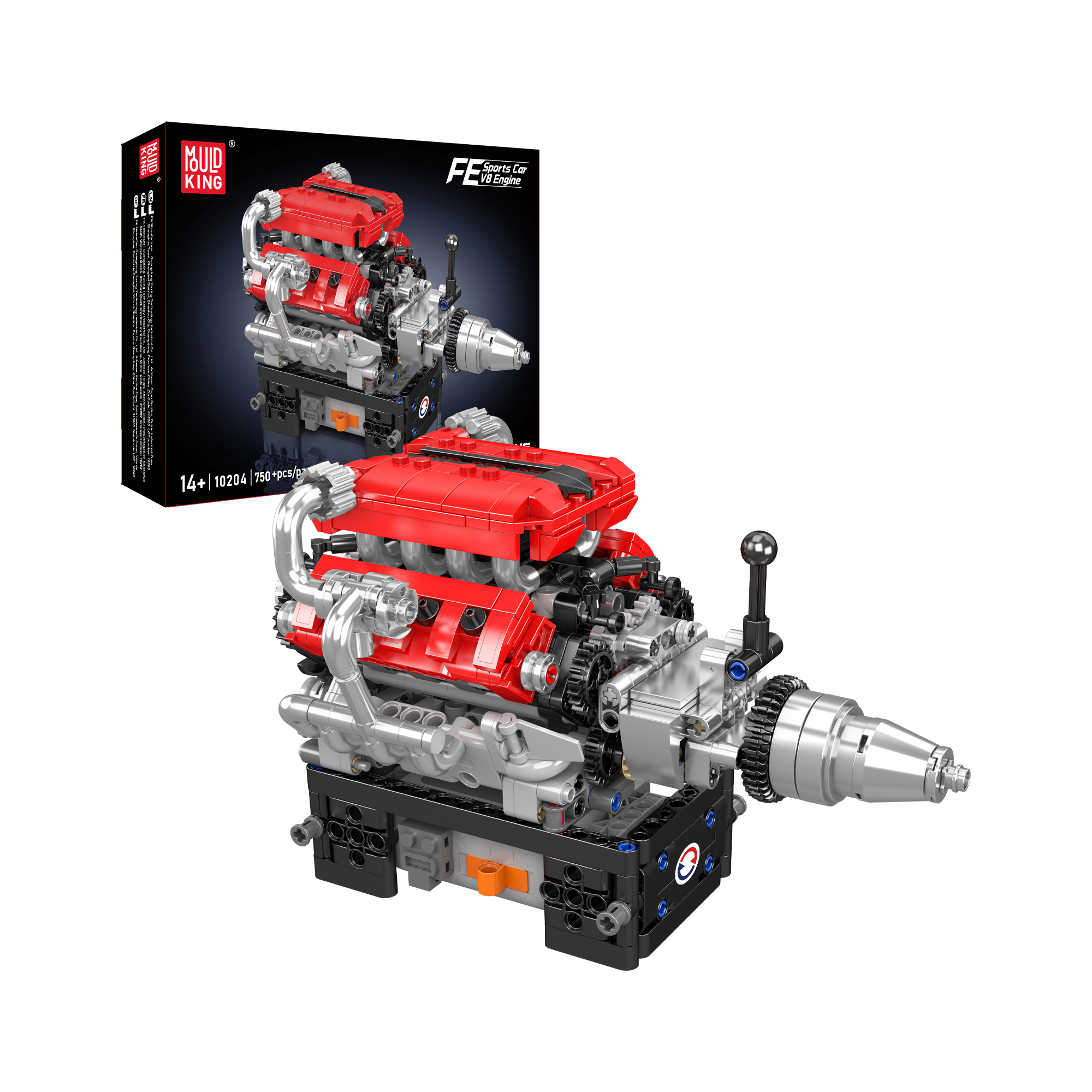 Mould King 10204 Italian V8 Engine Building Set | 750 Pcs – Mould King Corp