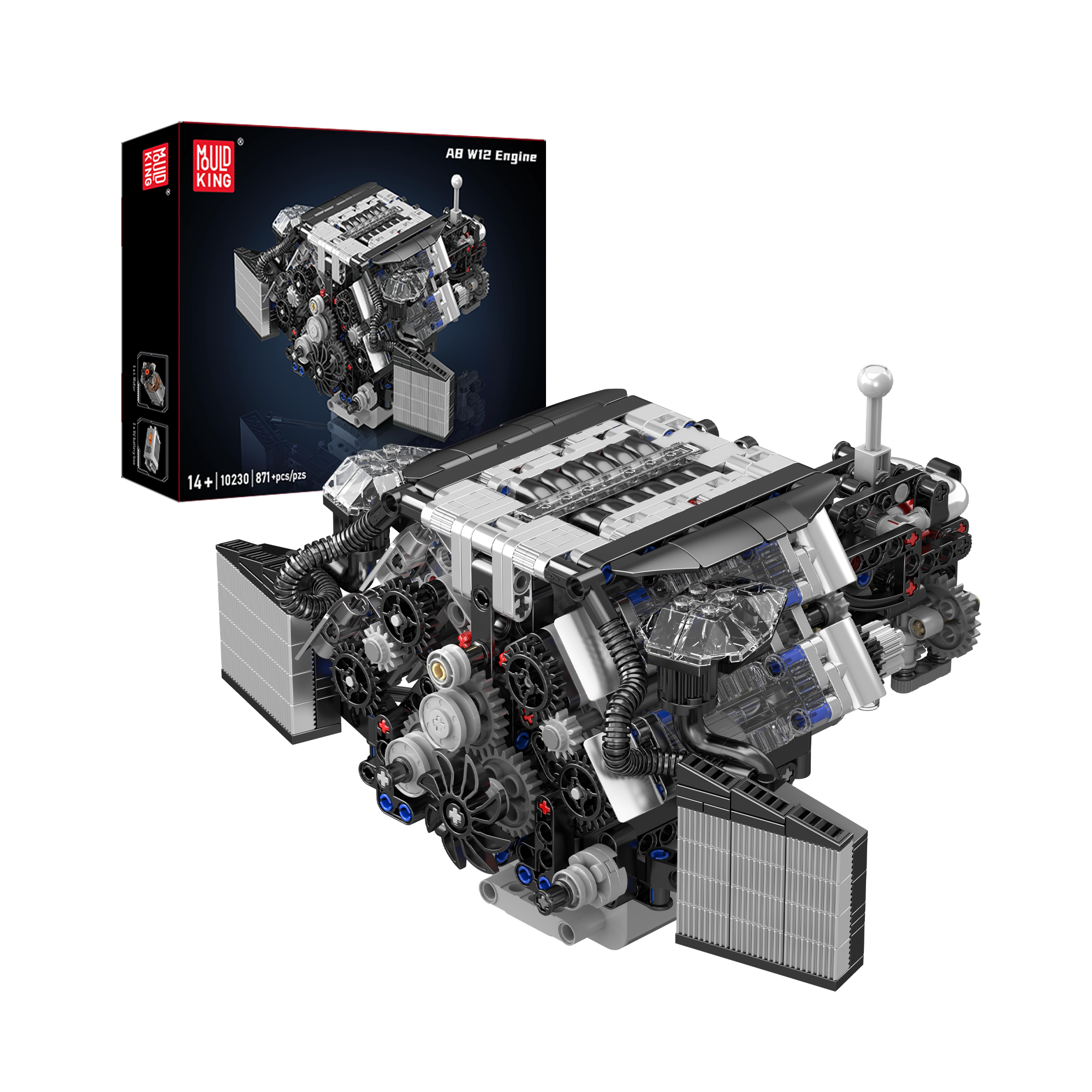 Mould King 10230 W12 Twin Turbo Engine Model Building Set | 871 Pcs ...