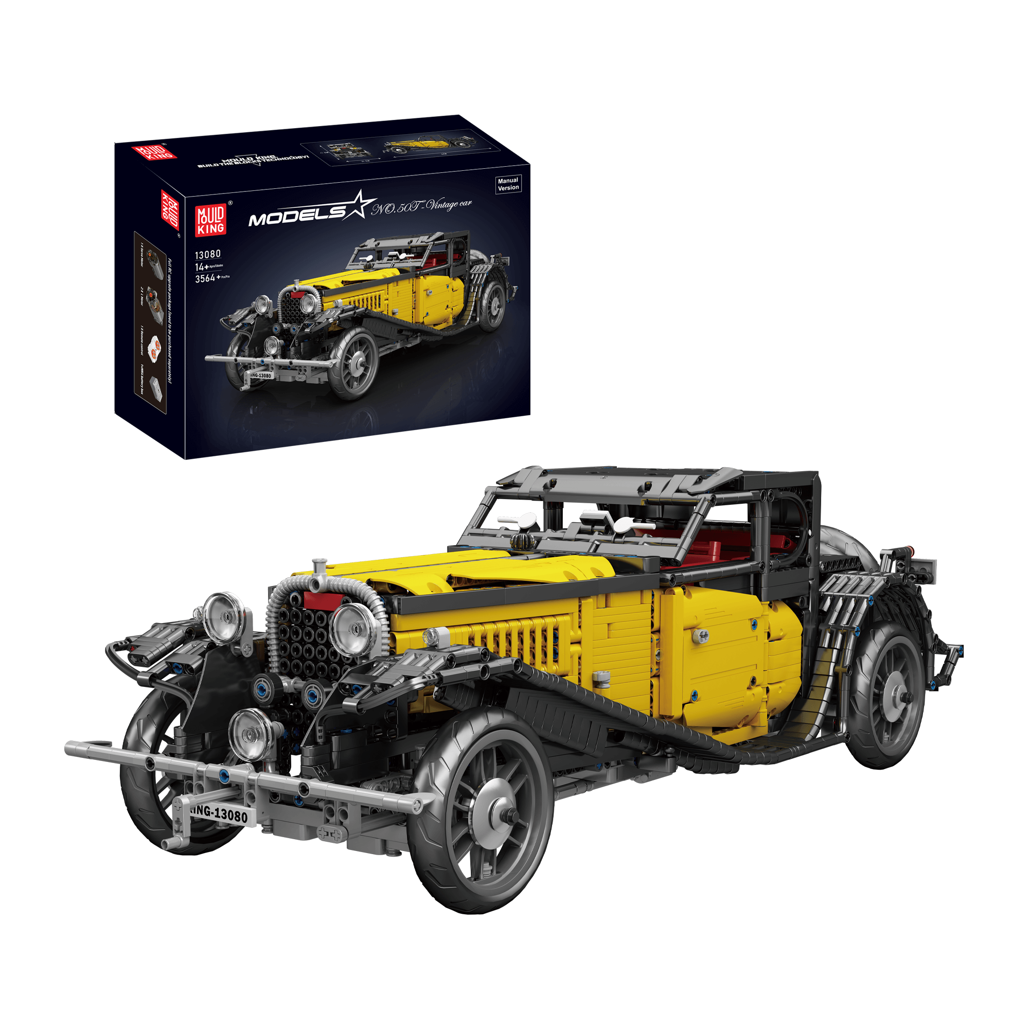 MOULD KING 13080 Vintage T50 Car Remote Controlled | 3,654 PCS – Mould King