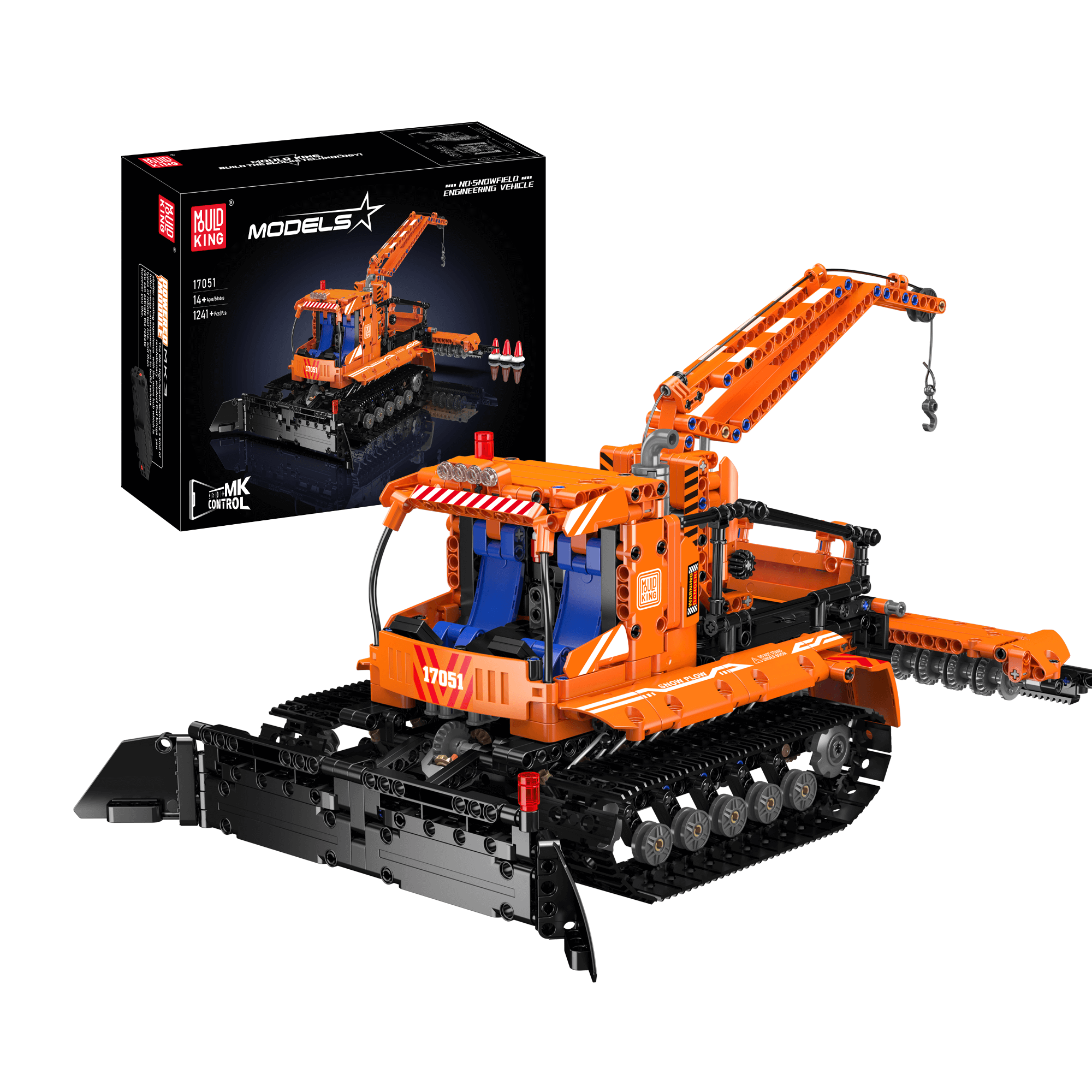 Mould King 17051 Remote Controlled Snow Groomer Building Set | 1,241 P ...