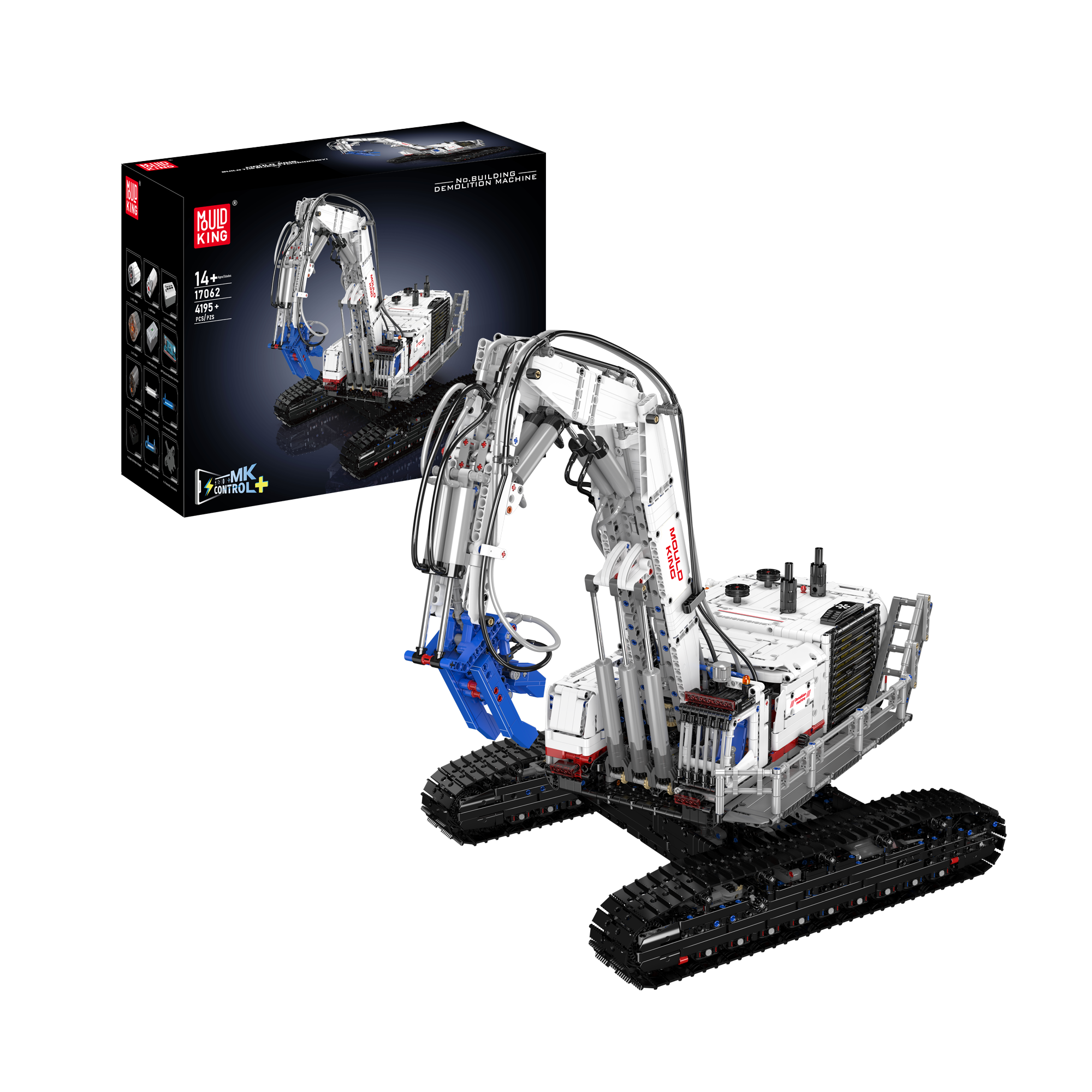 Mould King 17062 Remote-Controlled Demolition Excavator Building Set ...